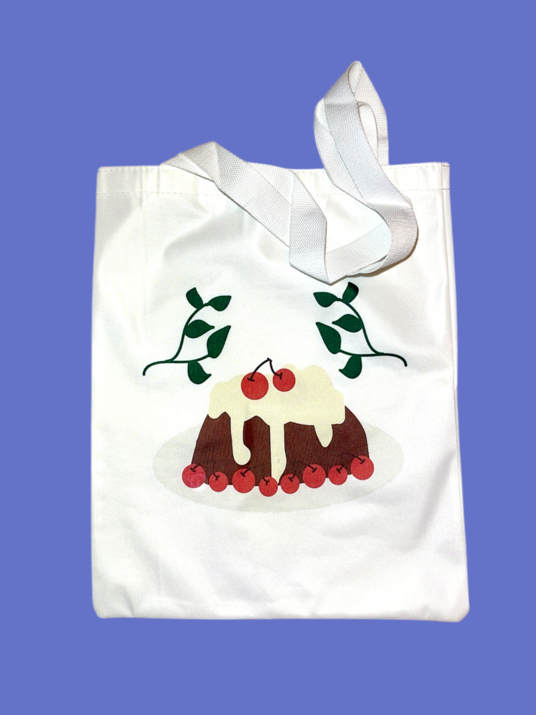 “Hand painted Cake” – EcoChic Tote Bag – Plantitos Corner